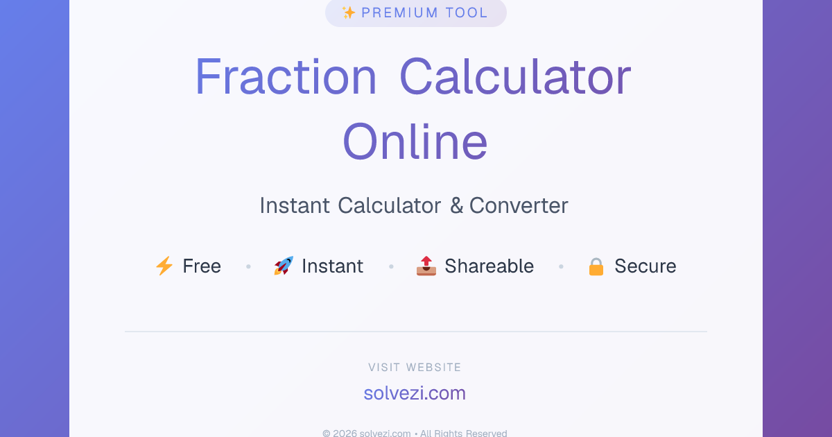 Fraction Calculator Online | Solvezi