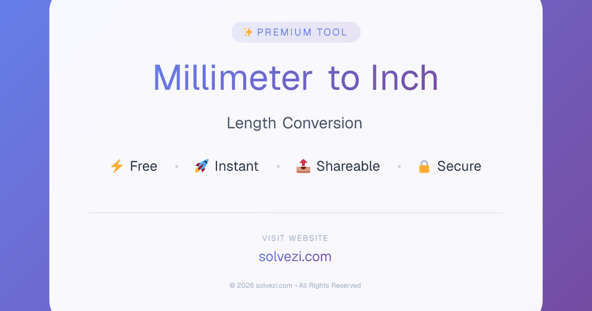 Millimeter to Inch Converter - Free Online Unit Conversion | Solvezi