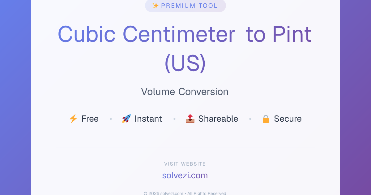 Cubic Centimeter to Pint (US) Converter - Free Online Unit Conversion ...