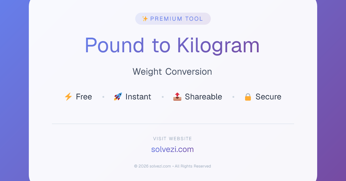Pound to Kilogram Converter - Free Online Unit Conversion | Solvezi